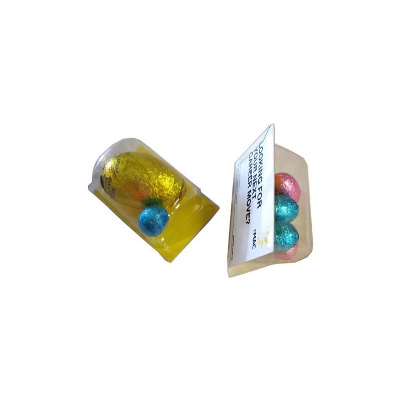 2 Mini Eggs Mini Chocolate Easter Eggs Packed in Biz Card Sleeve | Branded Conference Branded ...