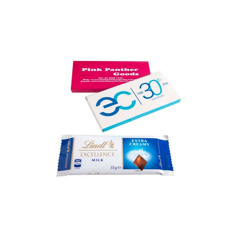 35g Lindt Chocolate Bar Packed in customisable Box | Branded Conference ...